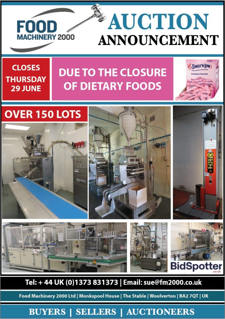 DUE TO THE CLOSURE OF DIETARY FOODS - Food Machinery 2000